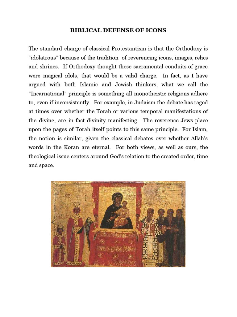 Biblical Defense of Icons | PDF | Idolatry | Jesus