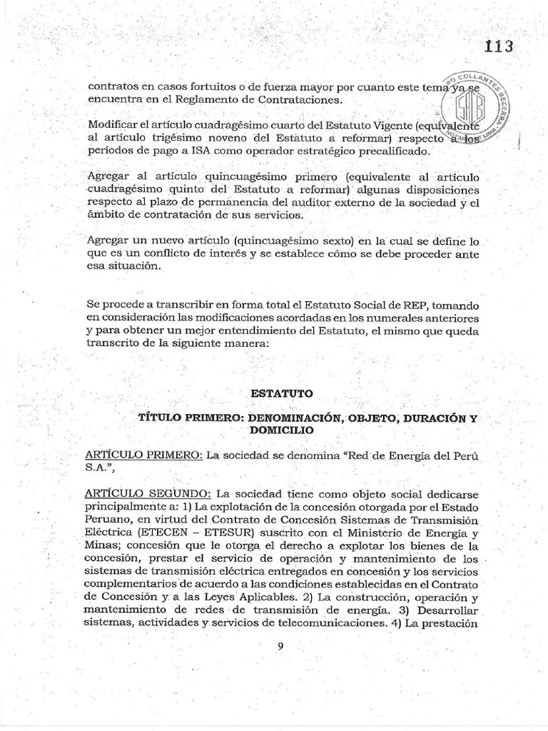 Estatuto Social ISA REP | PDF