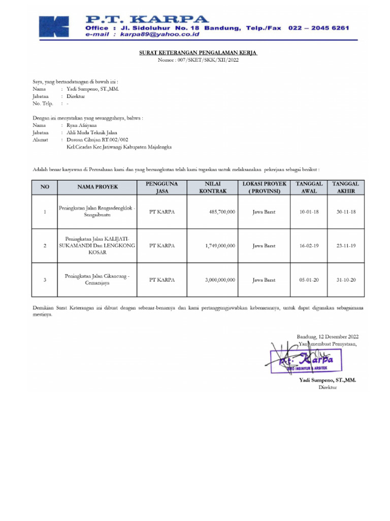 CV Ryan Afriyana | PDF