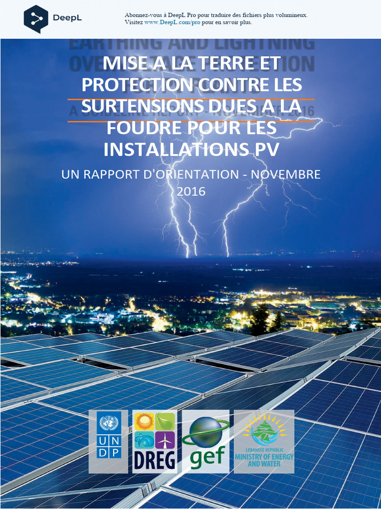 EARTHING AND LIGHTNING OVERVOLTAGE PROTECTION FOR PV PLANT FR | PDF ...