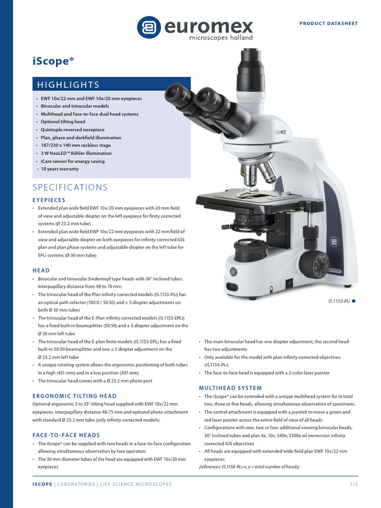 Iscope Product Datasheet English | PDF | Angular Resolution | Optics