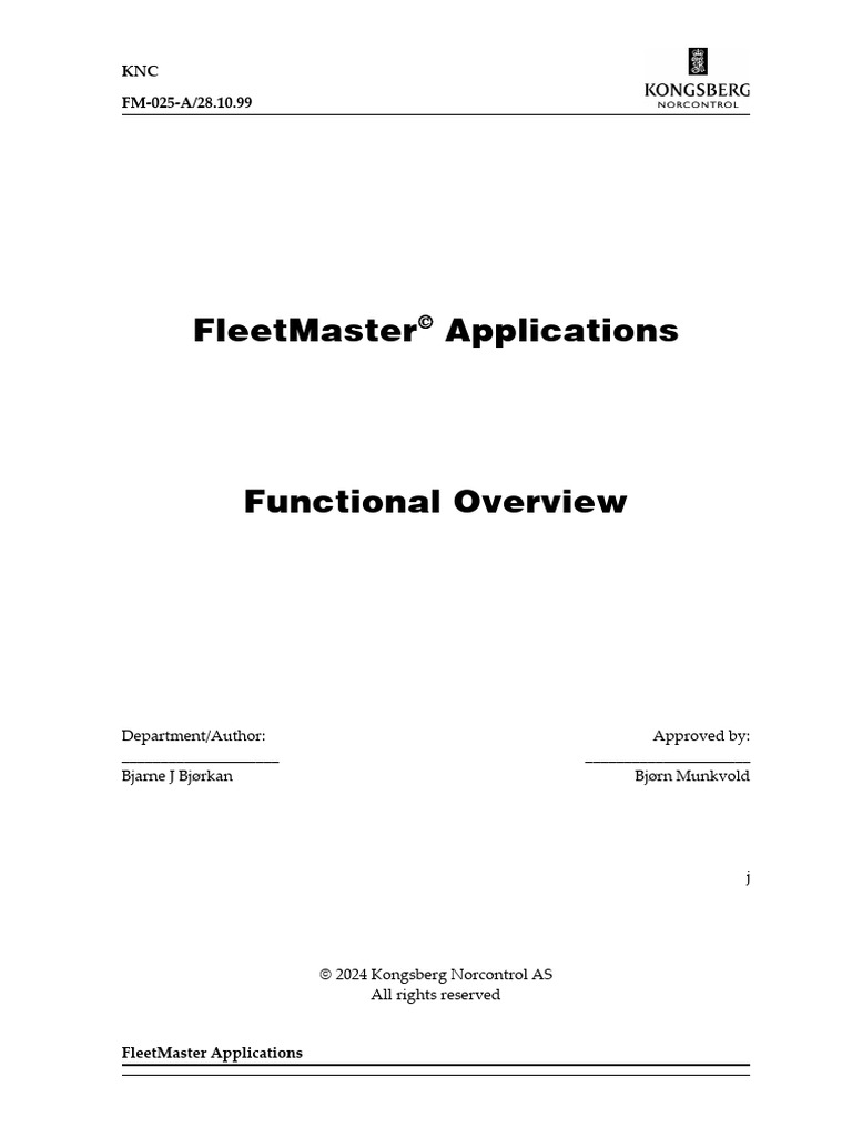 FM-0025-A FleetMaster Functional Specification | PDF | Information ...