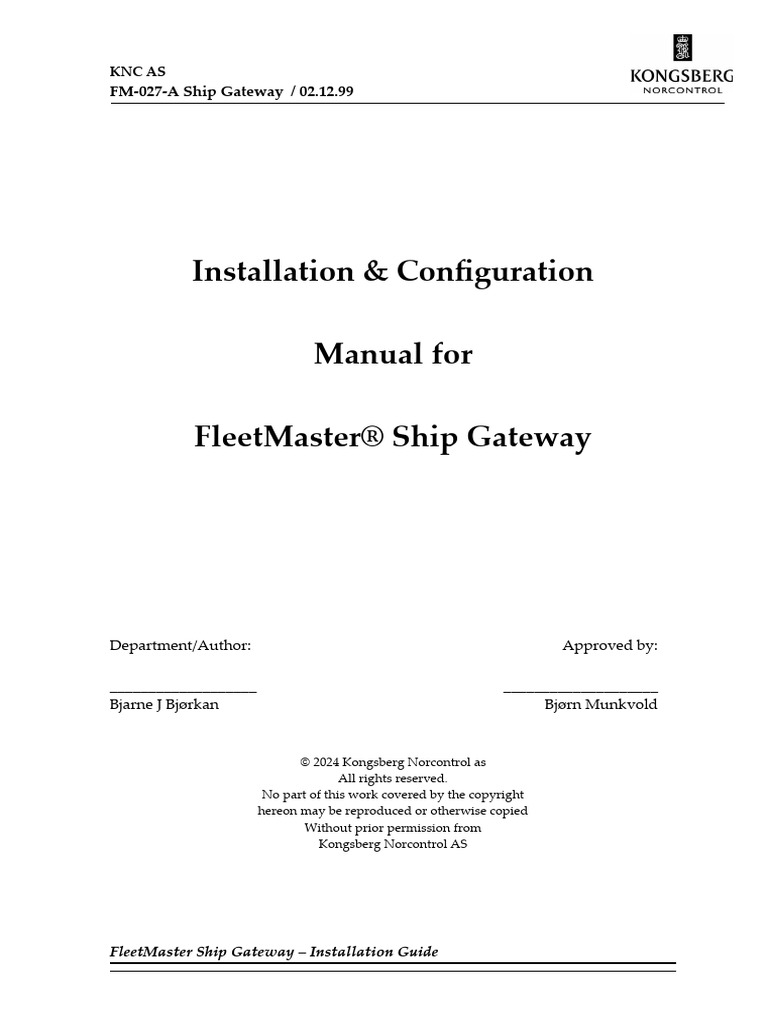 FM-0027-A User Manual Ship Gateway | PDF | Installation (Computer ...