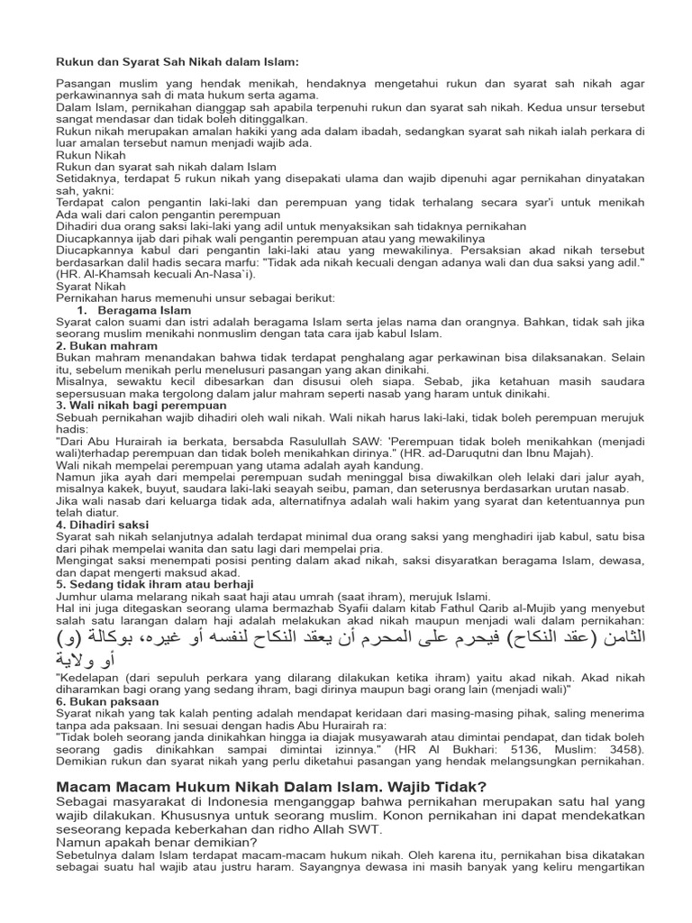 Panduan Nikah Sah dalam Islam | PDF