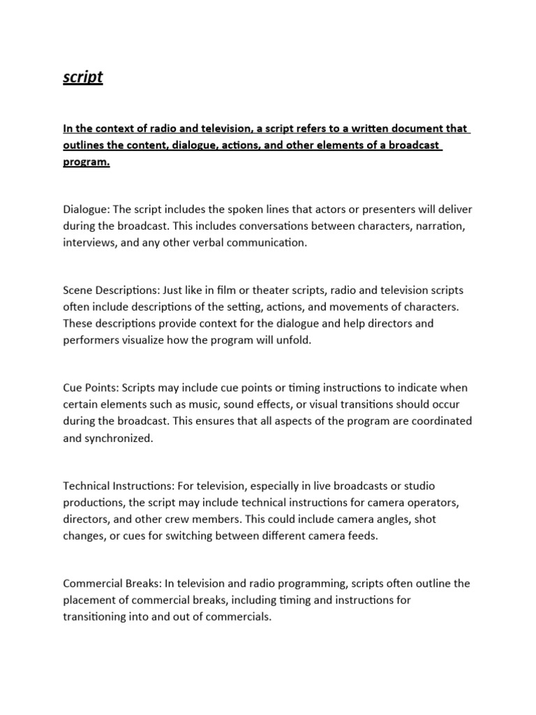 Radio and Television Script | PDF | Communication | Television