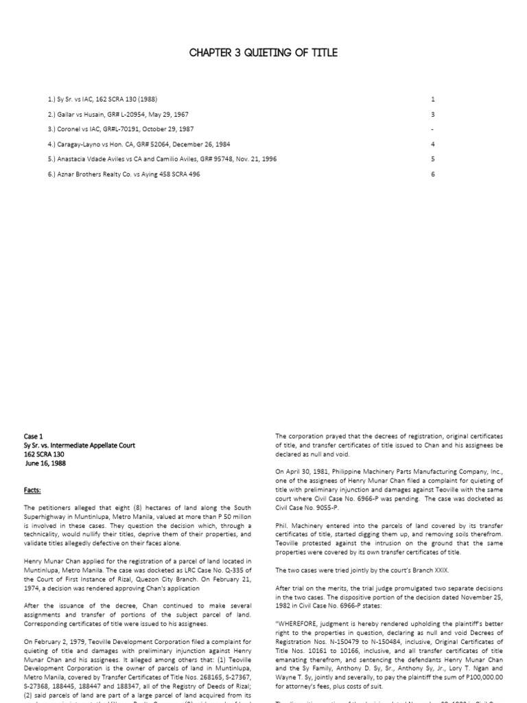 Quieting of Title | PDF | Lawsuit | Deed