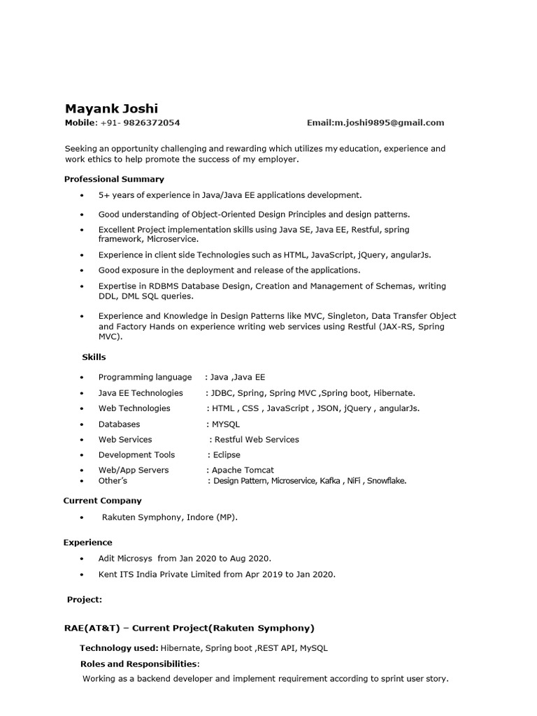 Mayank Joshi-5.3-Java-Lin-Rakuten-Indore | PDF | Angular Js | Json