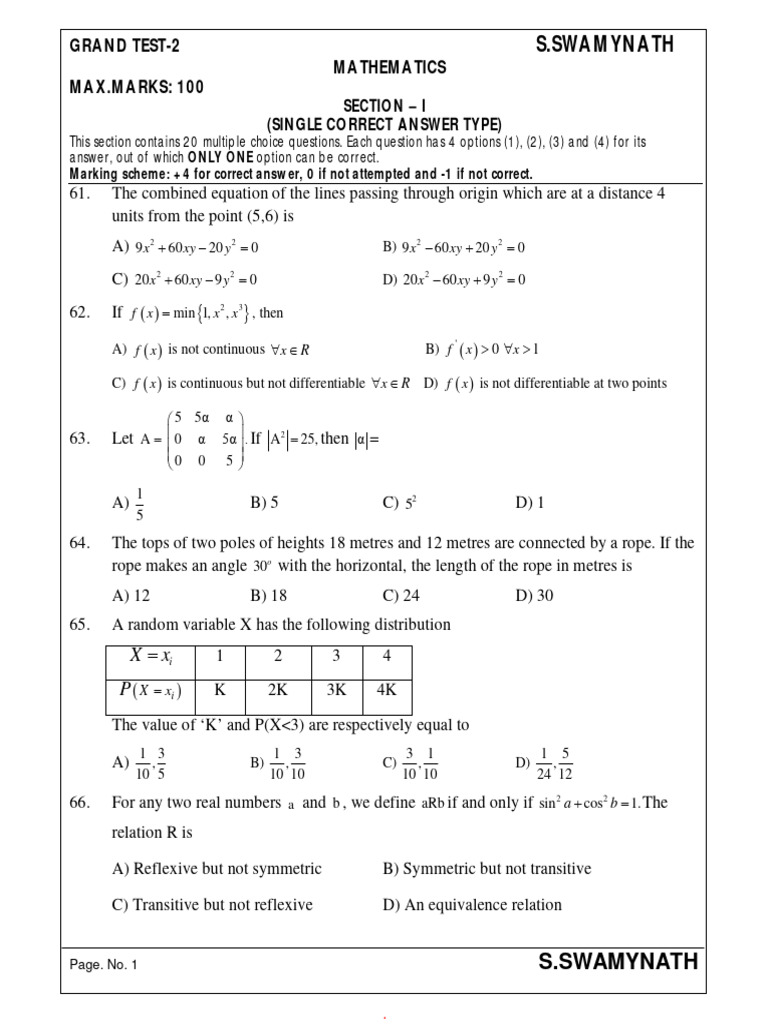 SSN- GTM-2 QP FINAL | PDF | Mathematical Analysis | Mathematics