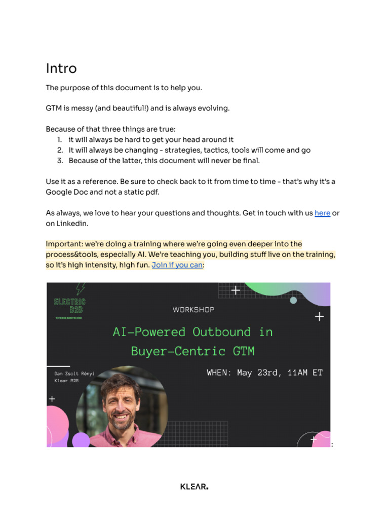 B2B Tech GTM GUIDE | PDF | Marketing | Sales