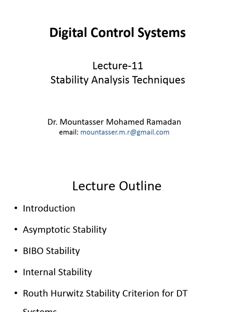 Lecture_11_Stabiity Analysis Techniques | PDF | Control Theory | Applied Mathematics