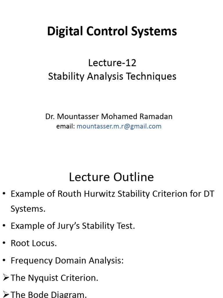 Stability Analysis in Digital Control Systems | PDF | Signal Processing | Applied Mathematics