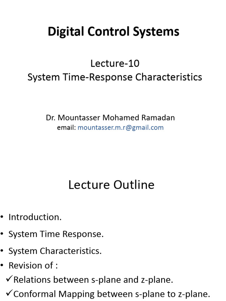 Digital Control Systems Lecture | PDF | Algorithms | Functions And Mappings