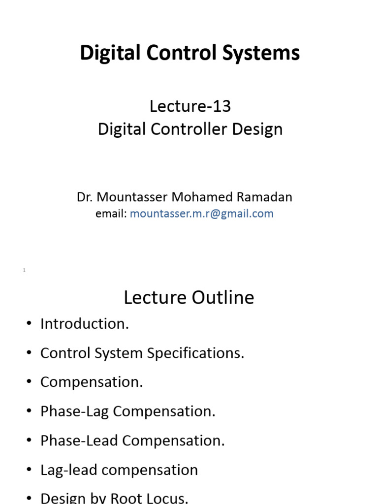 Lecture - 13 - Digital Controller Design | PDF | Phase (Waves) | Computer Engineering