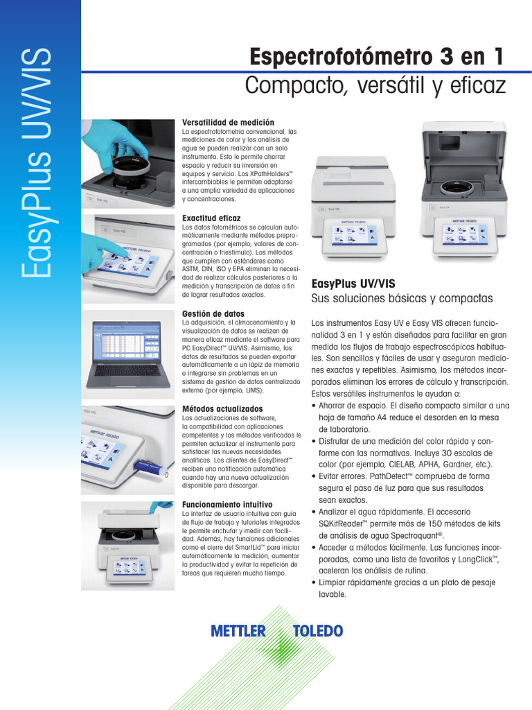 Ficha Técnica Espectrofotómetro EasyPlus UV VIS ES DS B ACH 20221102 00157304 | PDF ...