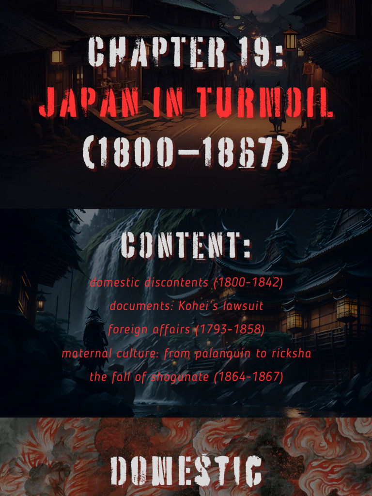 Japan's Turmoil: 1800-1867 Insights | PDF | Feudal Japan | Japan