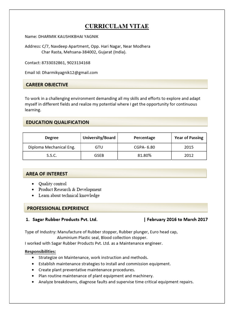 Dharmik CV 2024 | PDF | Water Treatment | Waste
