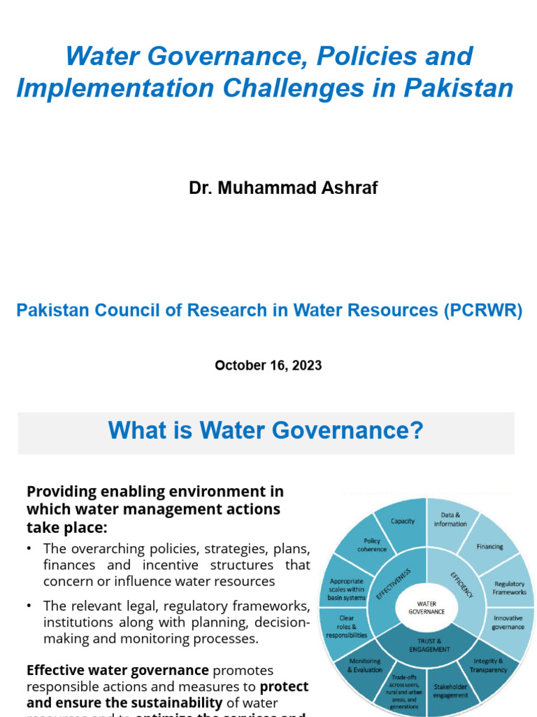 Water Governance Challenges in Pakistan | PDF | Governance | Groundwater