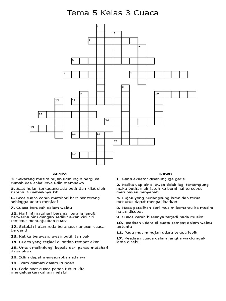 Tema 5 Kelas 3 Cuaca | PDF