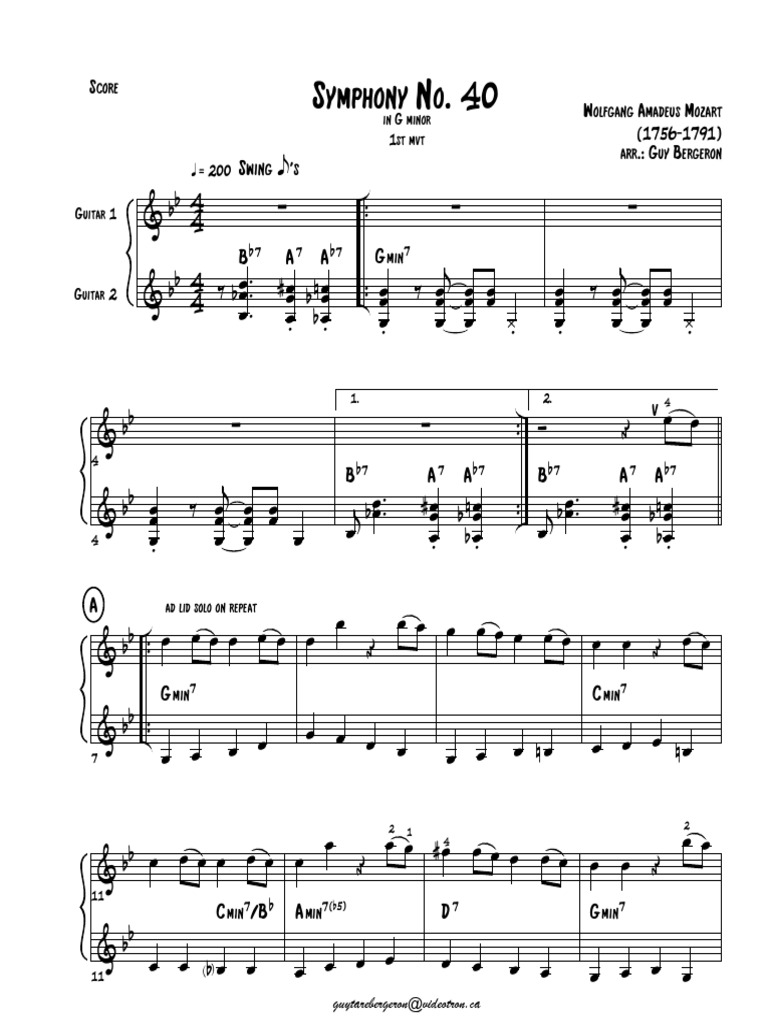 DUET - Mozart Symphonie No 40 1er MVT - 231002 - 111559 | PDF