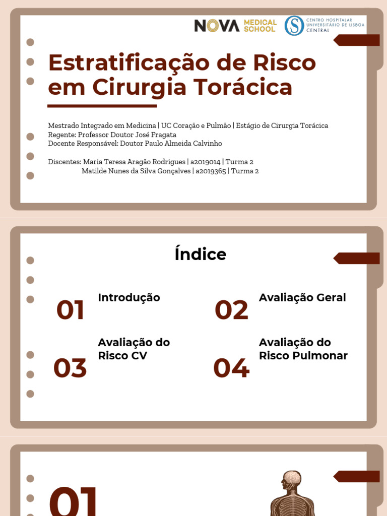 Estratificação de Risco em Cirurgia Torácica | PDF | Epidemiologia ...