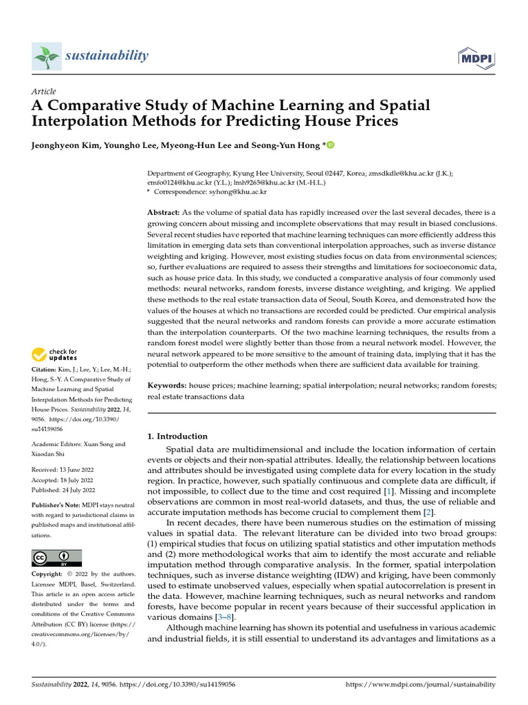 A Comparative Study of Machine Learning and Spatial Interpolation ... A Comparative Study of Machine Learning and Spatial Interpolation ...