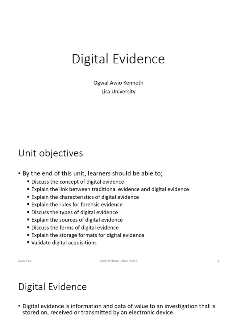 Overview of Digital Evidence Types | PDF | Computer File | Information ...