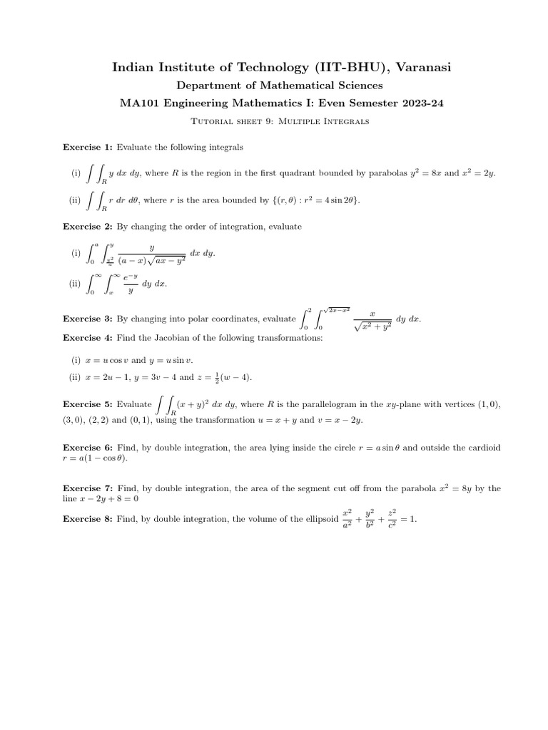 Tutorial 9 | PDF | Mathematics | Mathematical Analysis