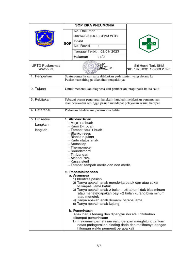 SOP ISPA PNEUMONIA-oke Mi | PDF