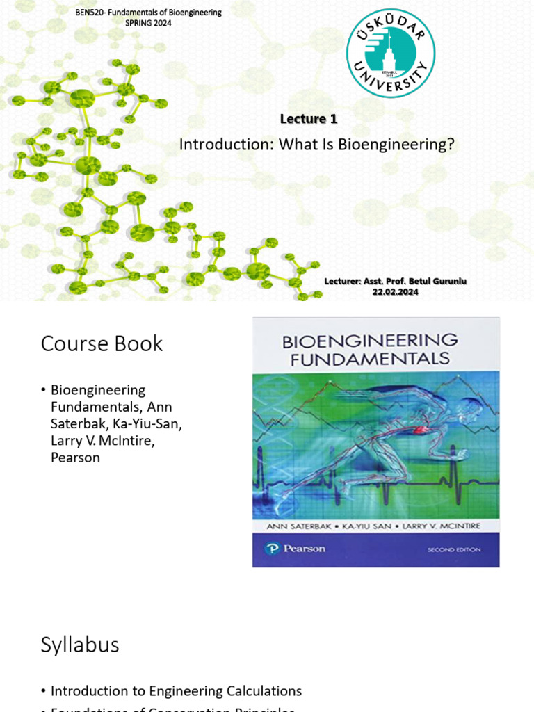 Bioengineering Fundamentals Overview | PDF | Euclidean Vector | Mole (Unit)