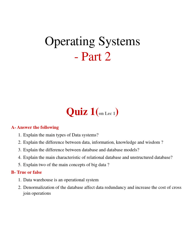 Operating+Systems+Part2+ Lec (3&4) | PDF | Process (Computing) | Operating System