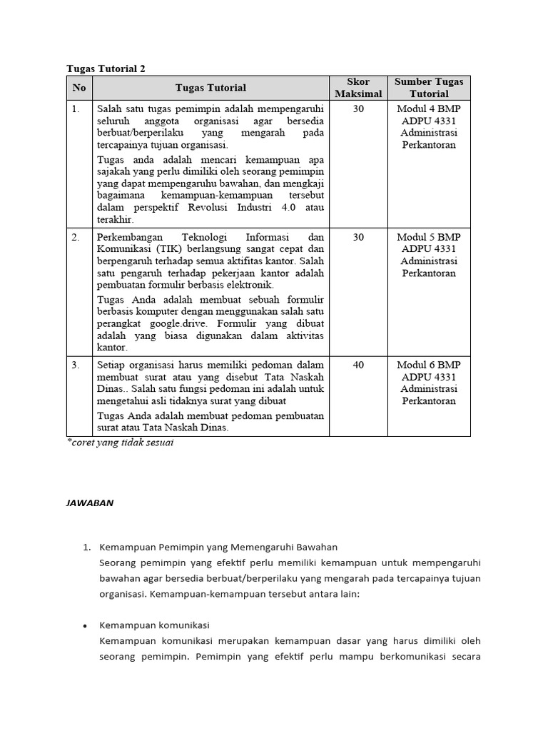 Tugas Tutorial 2-1 | PDF | Karier & Perkembangan