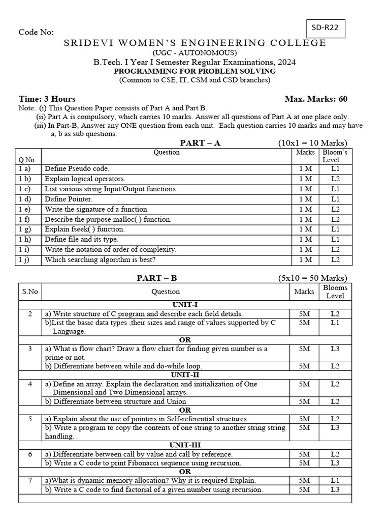 pps(model paper 1) | PDF | C (Programming Language) | Theoretical ... pps(model paper 1) | PDF | C (Programming Language) | Theoretical ...