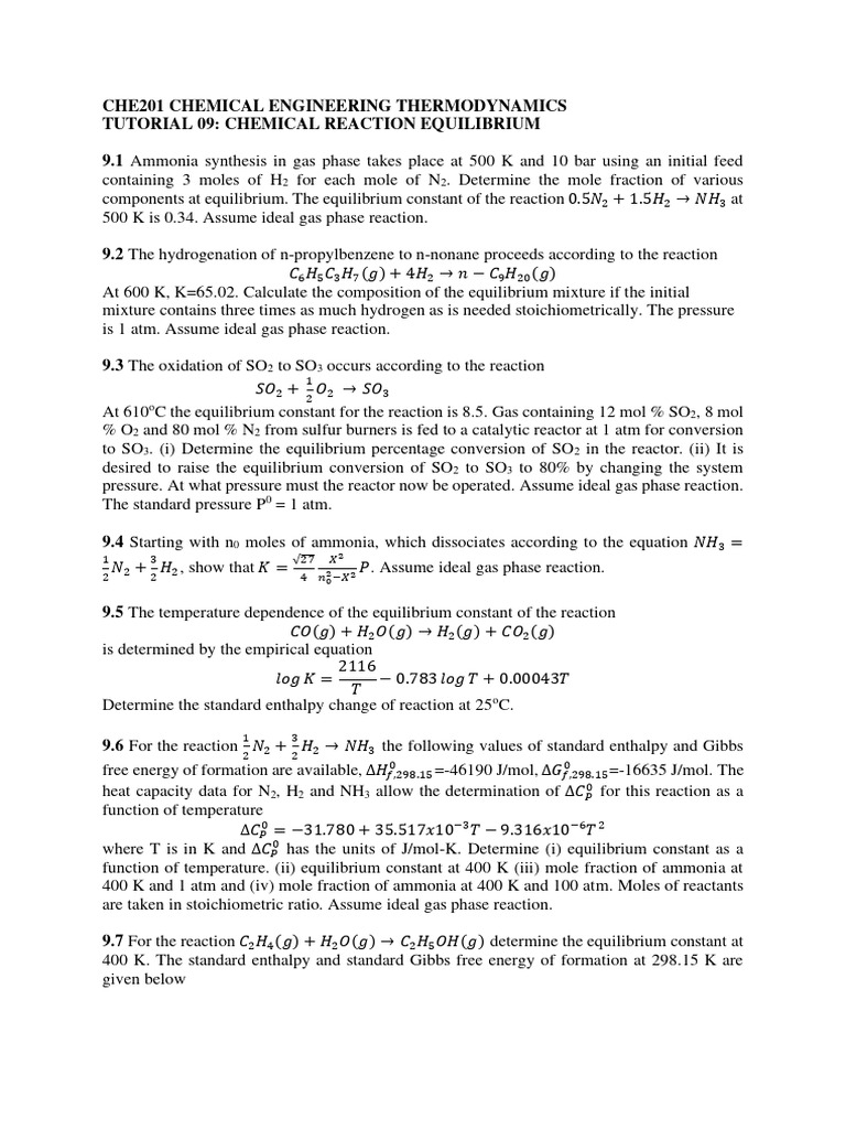 cet_tutorial_09 | PDF | Chemical Reactions | Stoichiometry