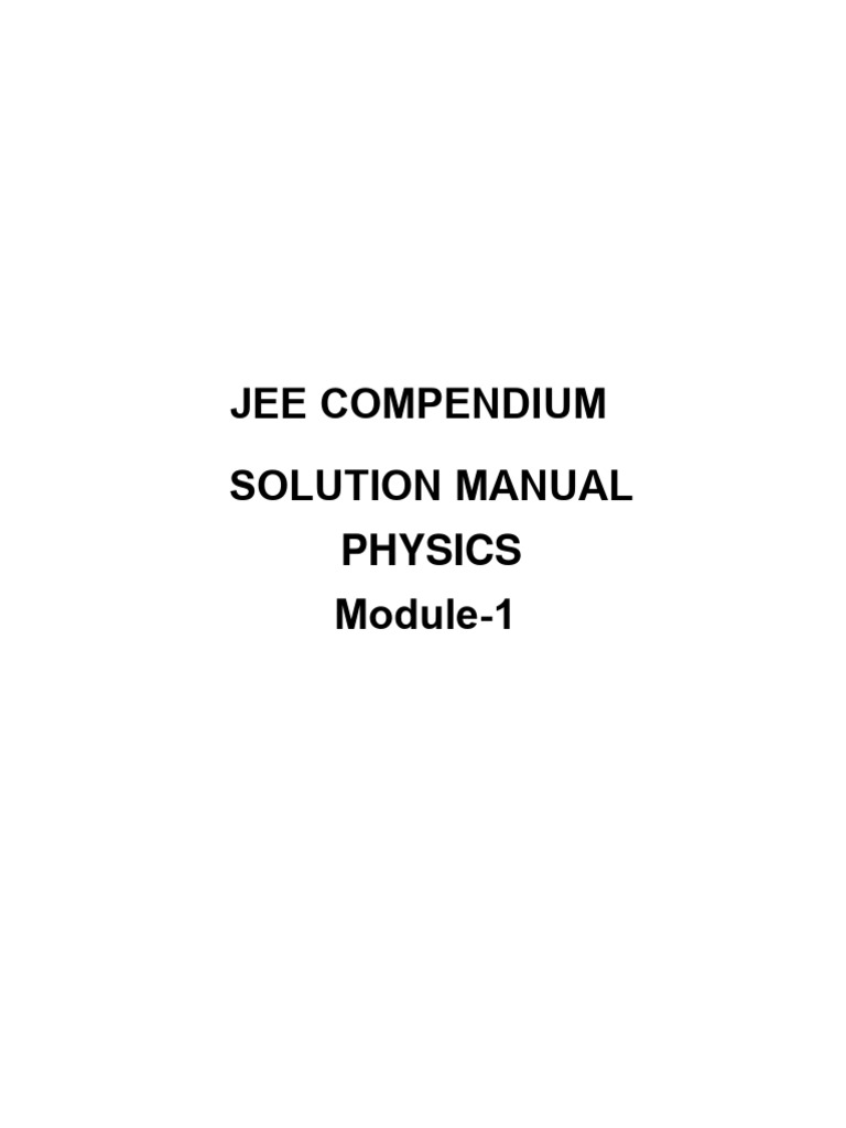 JEE Compendium Solutions Physics 1 | PDF | Temperature | Quantity