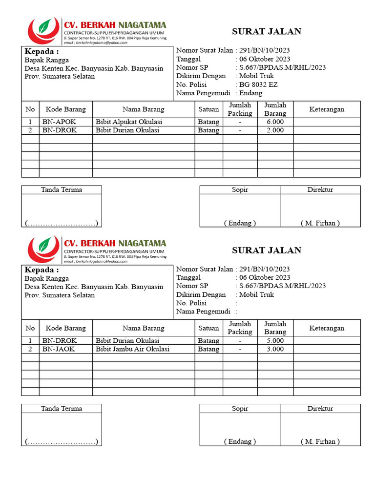 Surat Jalan | PDF