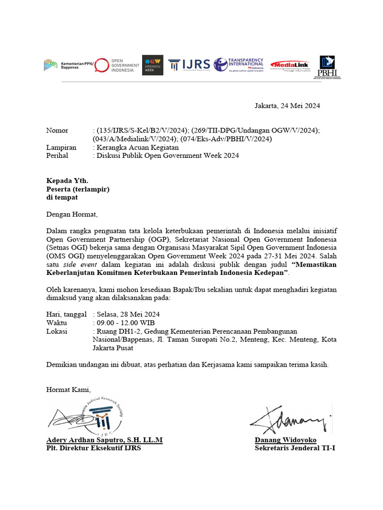 Undangan Peserta Side Event OGI Week - IJRSTIIMedialinkPBHI | PDF ...