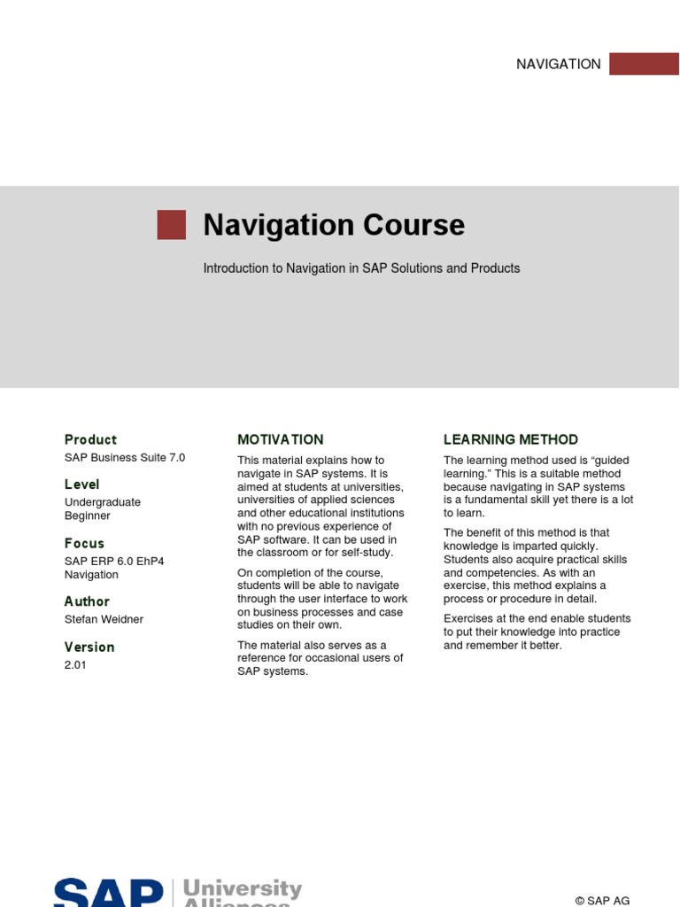 02 Intro ERP Using GBI Navigation Course (A4) en v2.01 | PDF | Icon (Computing) | Menu (Computing)