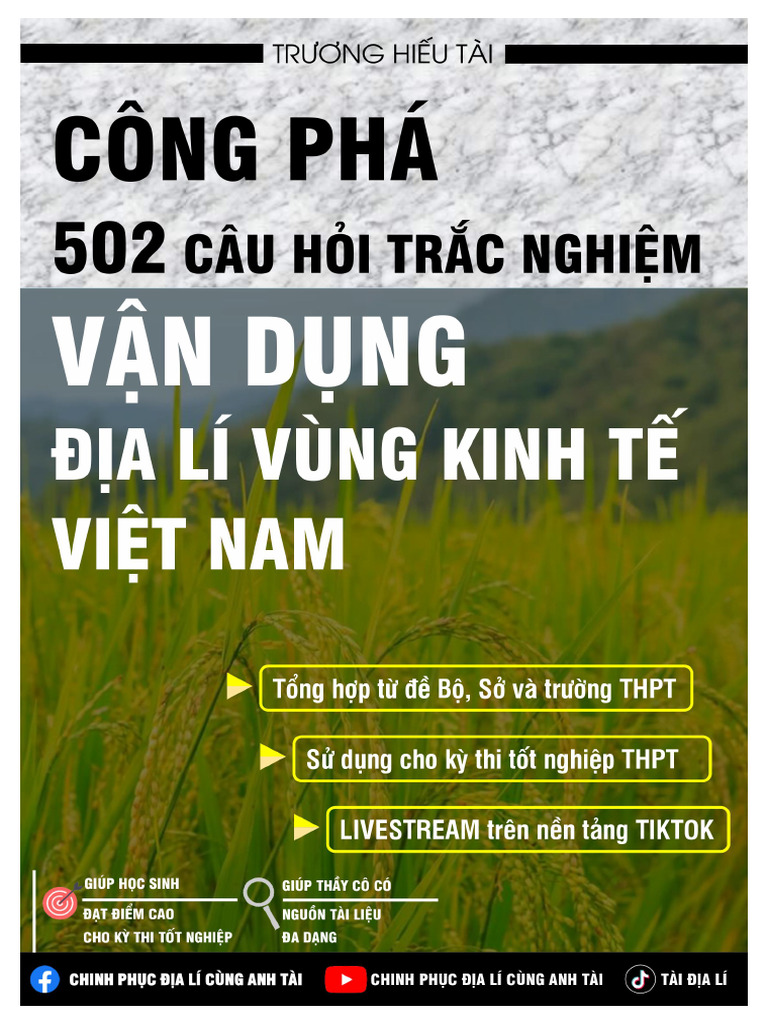 Truong Hieu Tai - Cong Pha Cau Hoi Trac Nghiem Van Dung Dia Li Kinh Te Vung Viet Nam - 2023 | PDF