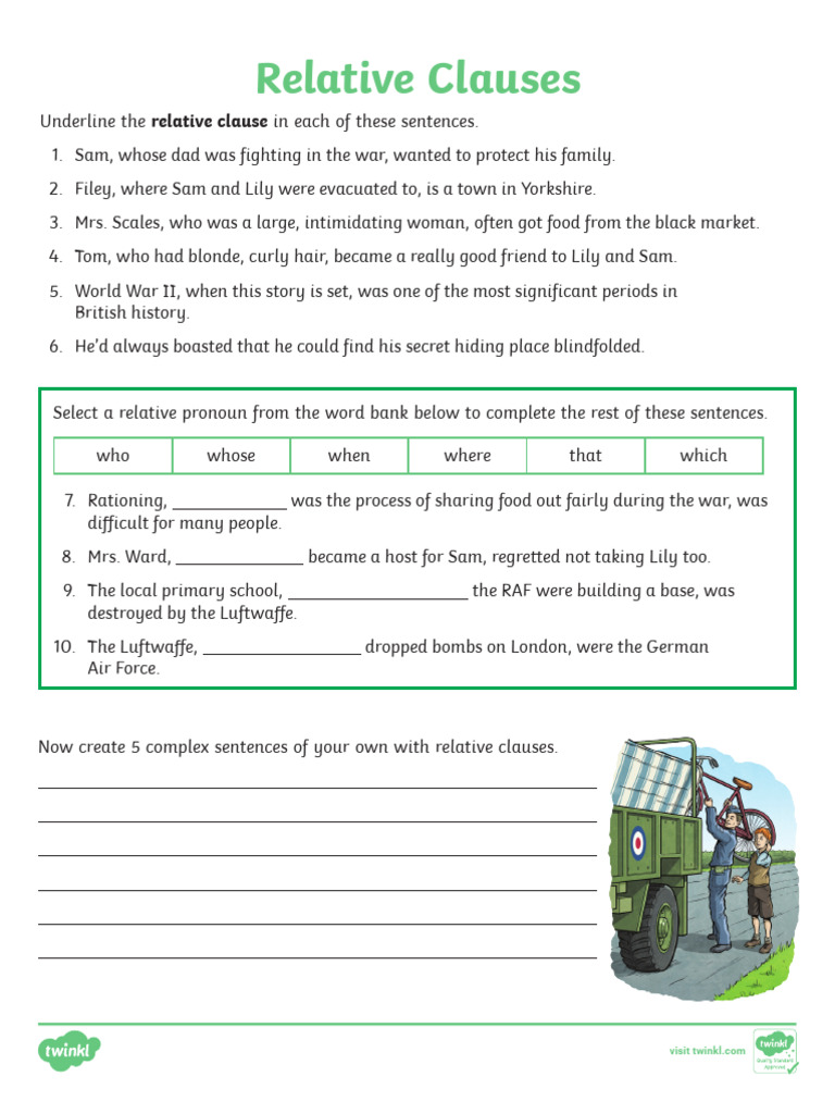 Color-Relative Clauses Activity | PDF