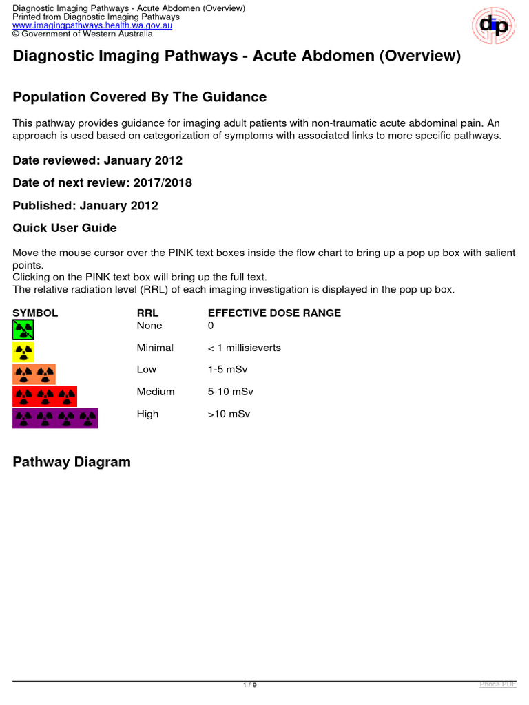 Diagnostic Imaging Pathways Article | Download Free PDF | Radiography ...