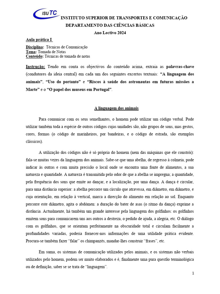 Tomada de Notas - Aula Prática | PDF | Museu | Marte