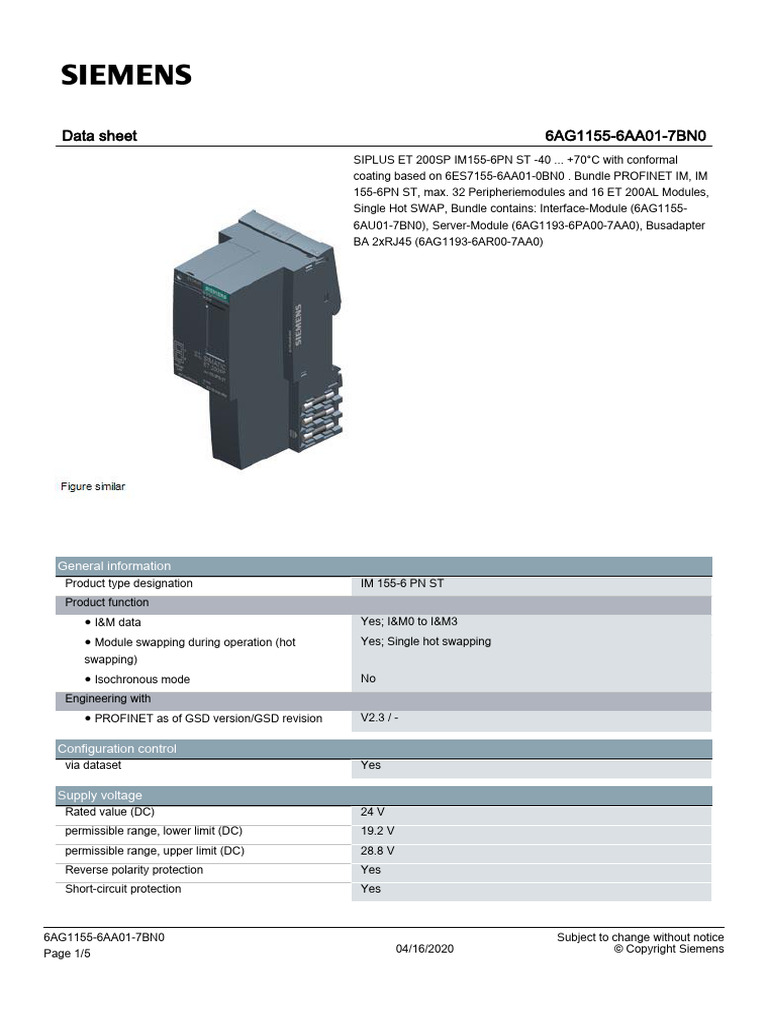 6AG11556AA017BN0 Datasheet en | PDF | Computer Networking | Physical Layer Protocols