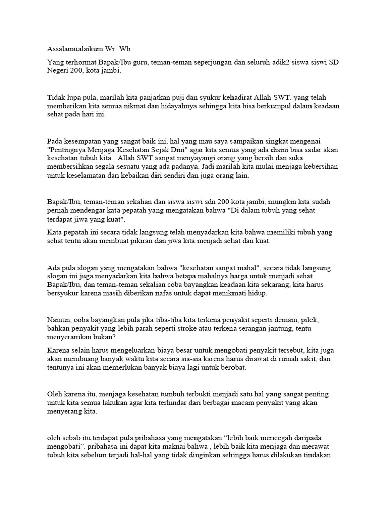 Contoh Pidato Singkat | PDF