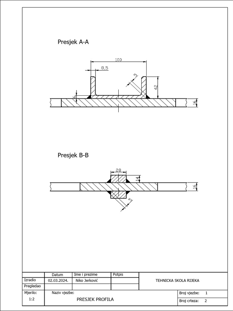 Presjek Profila Model | PDF