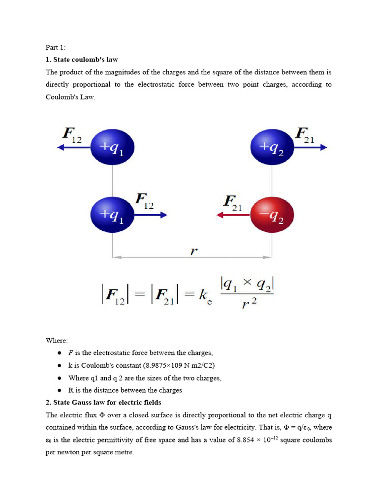 State Coulomb's Law | Download Free PDF | Magnetic Field | Electric Field