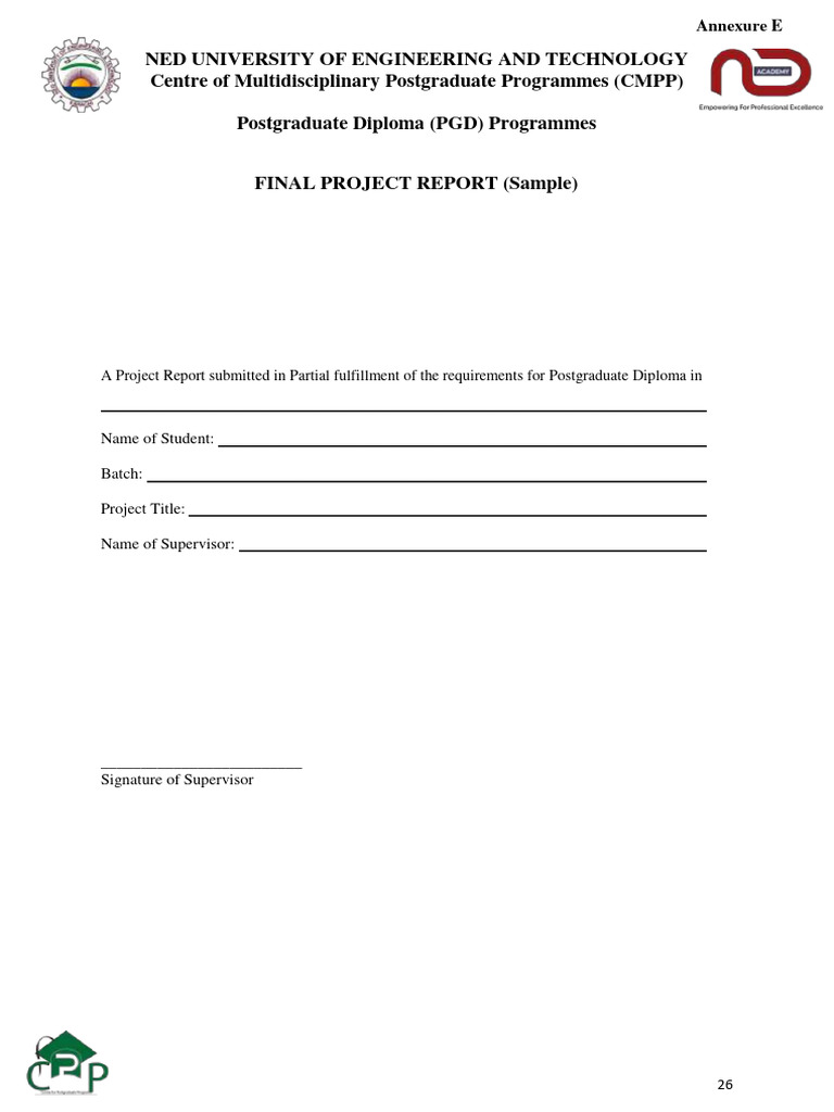 5 PGD Final Project Report Annex - PDF New | PDF | Diploma | Postgraduate Education