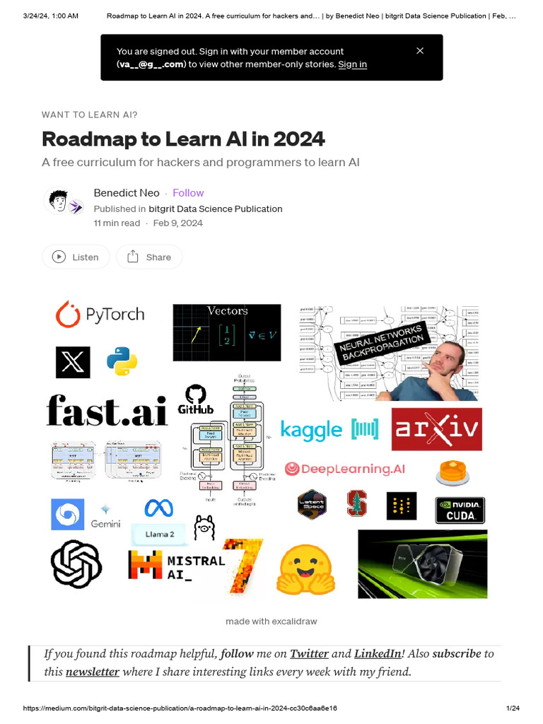 Roadmap To Learn AI in 2024. A Free Curriculum For Hackers and - by ...