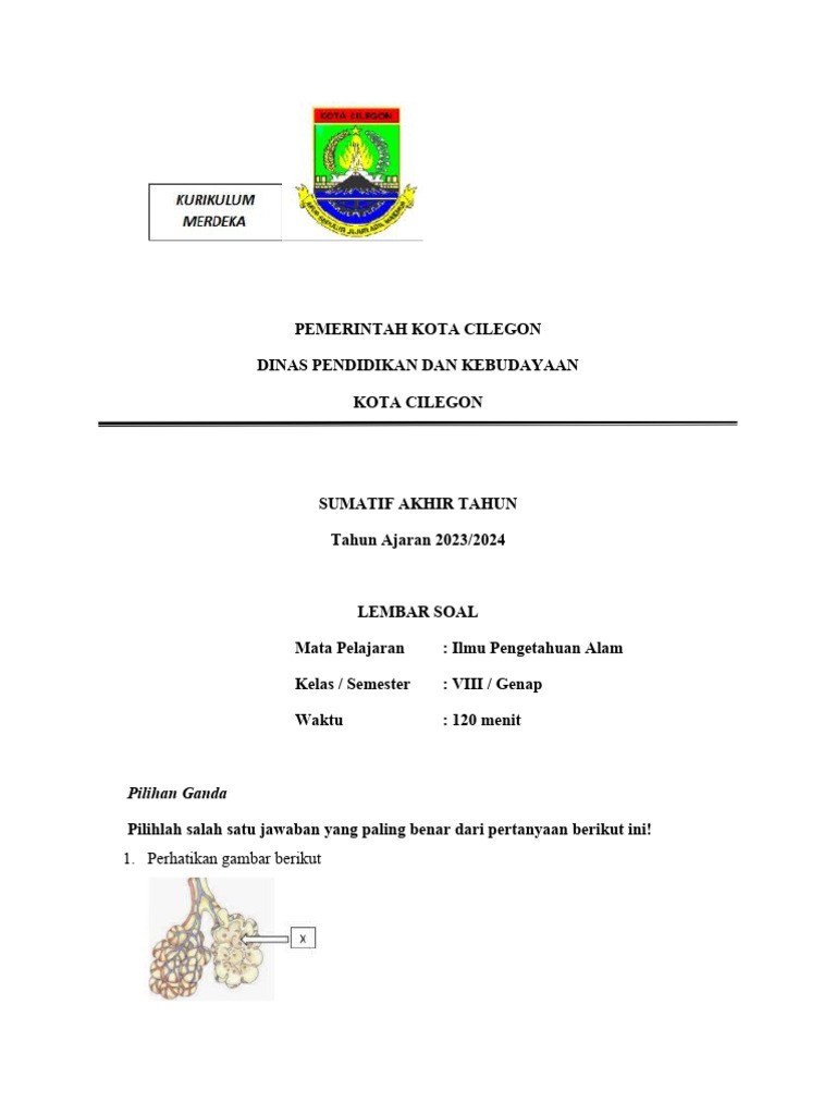 Soal IPA Kelas VIII 2023/2024 | PDF | Sains & Matematika