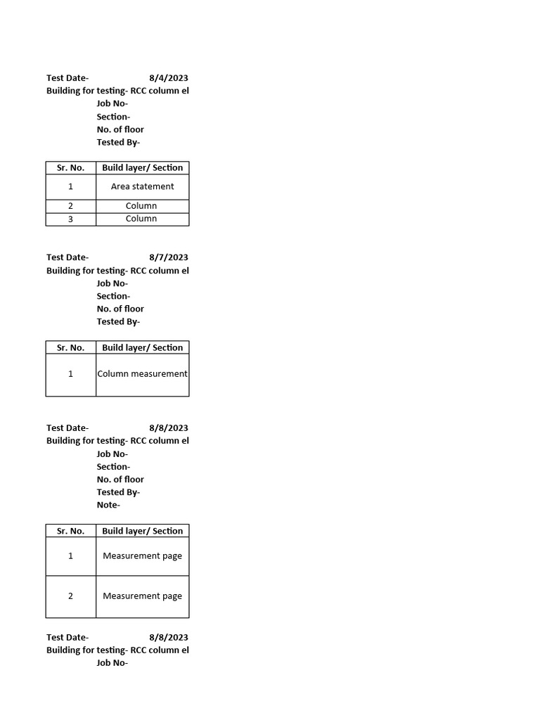Column Testing-04-08-2023 | PDF