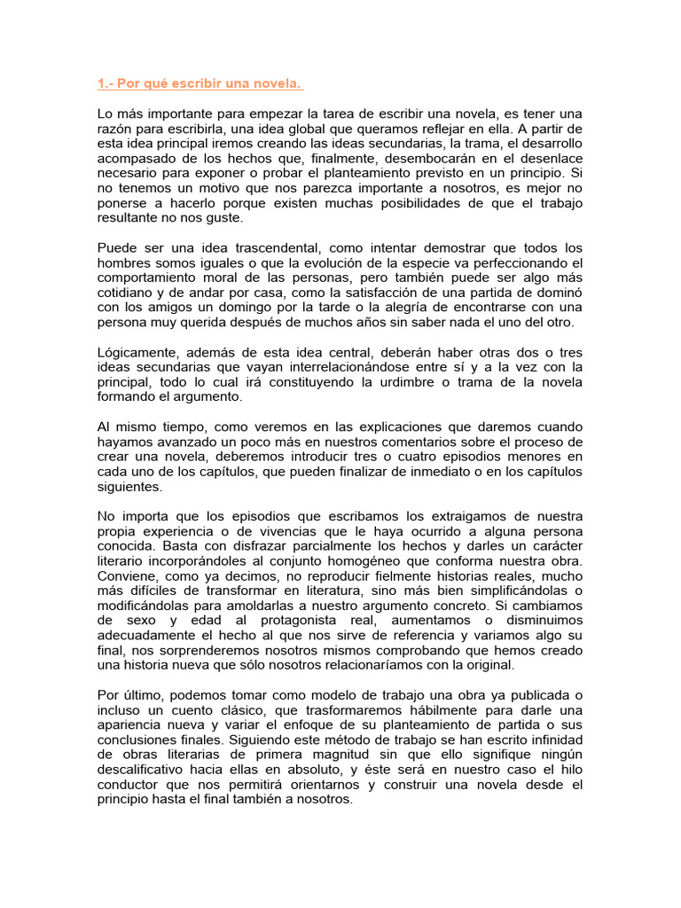 Guía para Escribir una Novela | PDF | Narración | Novelas